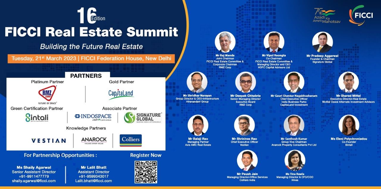 FICCI on Twitter: "FICCI is organizing the ‘16th Edition of FICCI Real Estate Summit’ with the ...