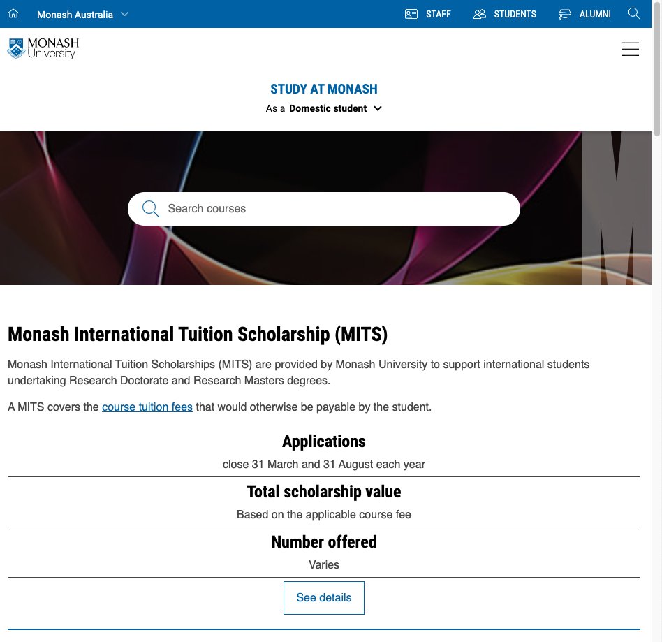Course tuition fees + One Overseas Student Health Cover (OSHC) policy ...