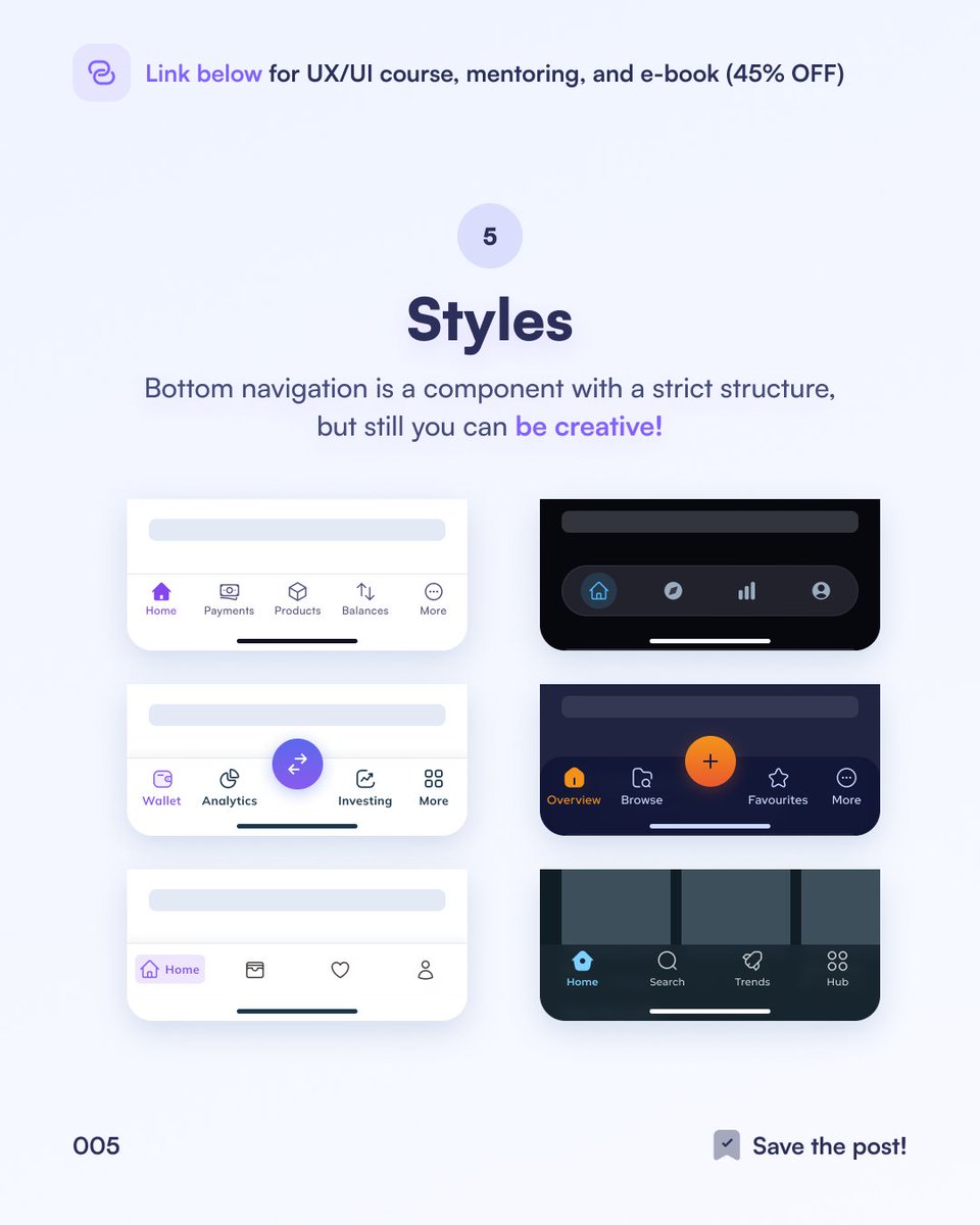 Bottom navigation is the first option to consider when designing a mobile app. Following these ...