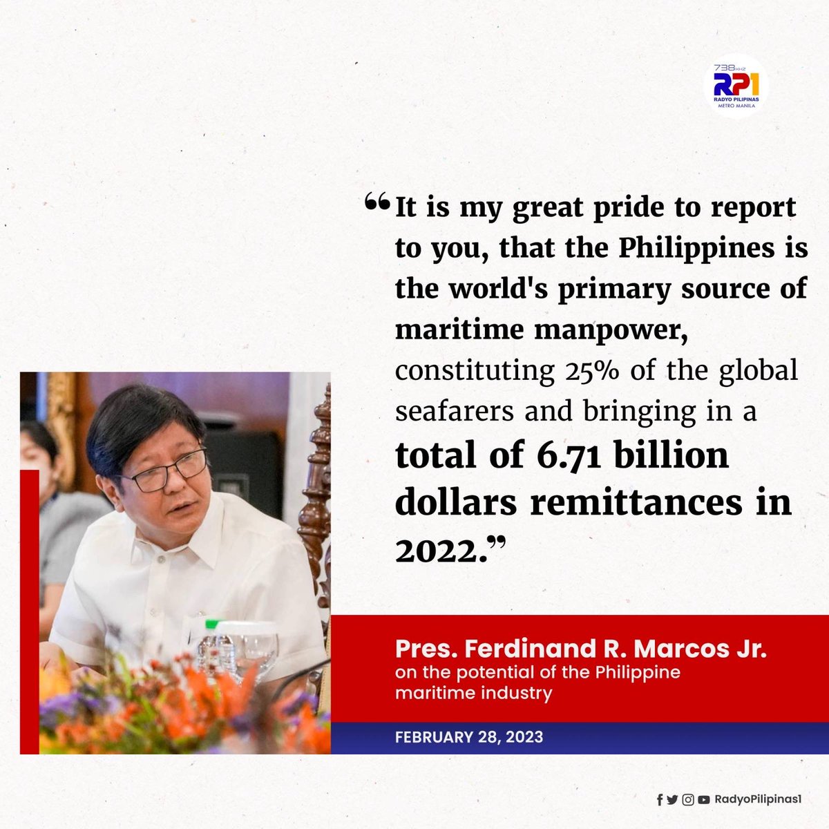 Radyo Pilipinas on Twitter: "Ibinahagi ni Pangulong Ferdinand R. Marcos Jr. ang malaking ...