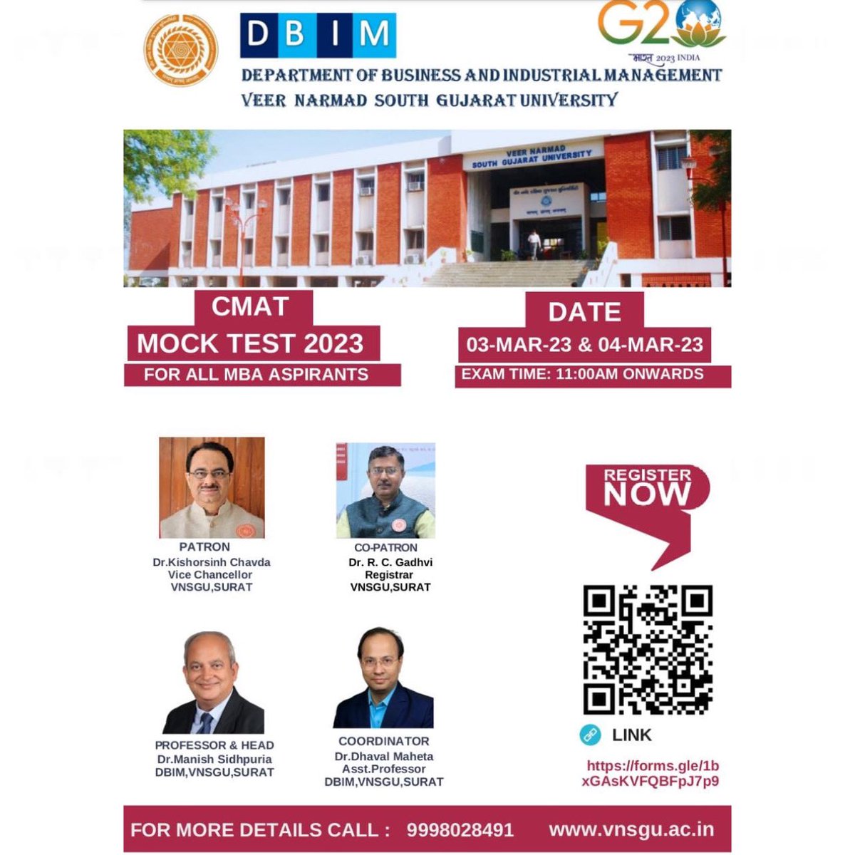 Veer Narmad South Gujarat University on Twitter: "Mock CMAT 2023 at Department of Business and ...