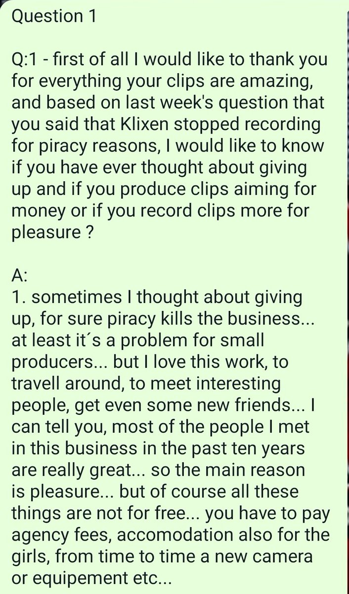 Second round Q&A from klixen productions answering Fans Like • Retweet ...