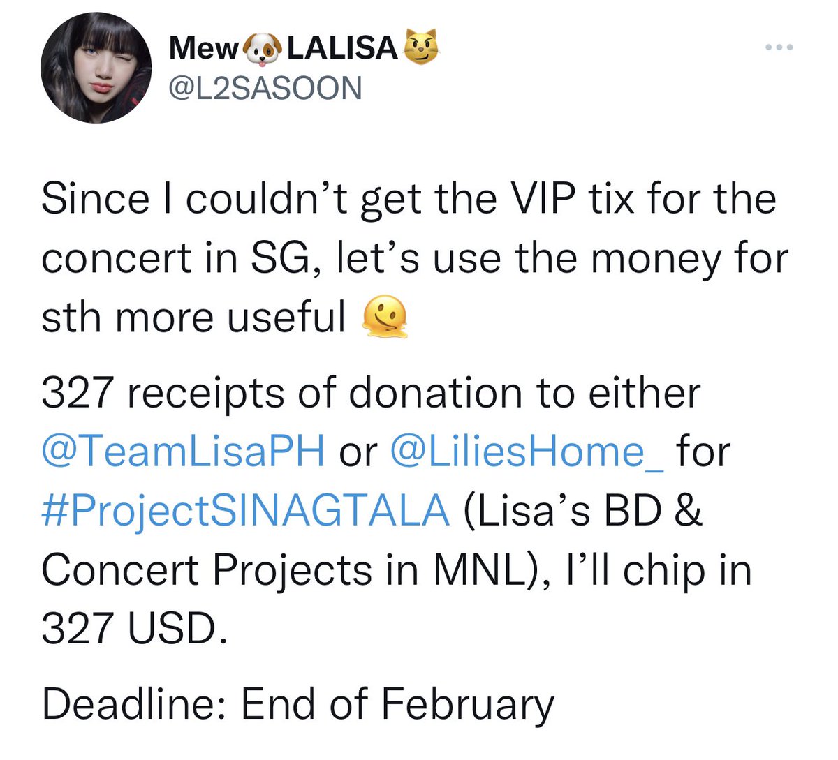 Love Love on Twitter: "RT @L2SASOON: As promised, here’s the donation for Lisa’s Birthday ...