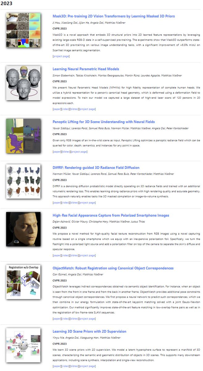 Matthias Niessner on Twitter: "Very excited to share the seven #CVPR'23 papers from our lab ...