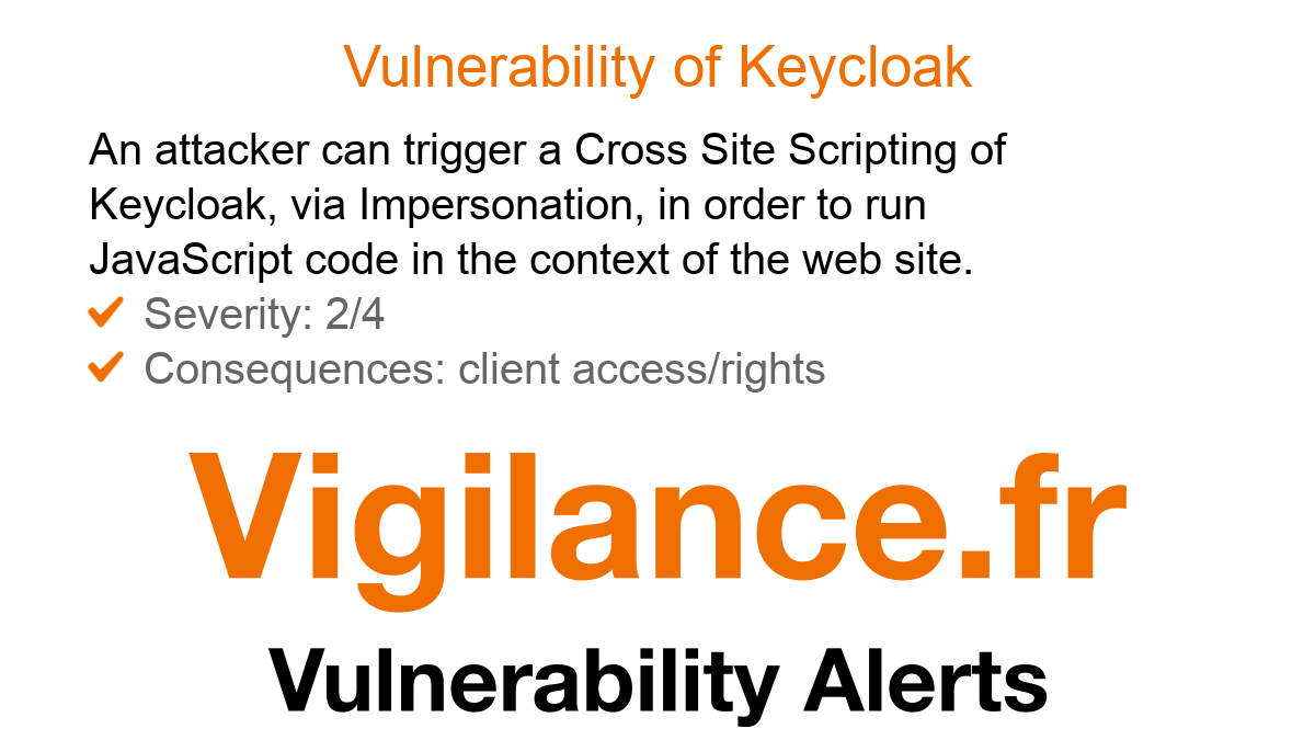 Vigilance Vulnerability Alerts on Twitter: "http://Vigilance.fr #Vulnerability of #Keycloak ...