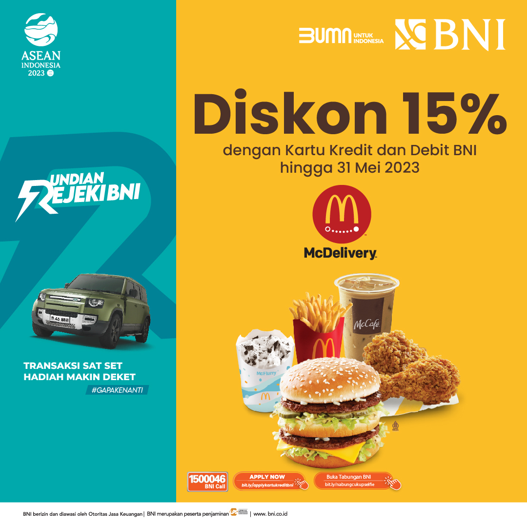 PT Bank Negara Indonesia (Persero) Tbk. on Twitter: "Khusus transaksi di McDonald Delivery, lagi ...