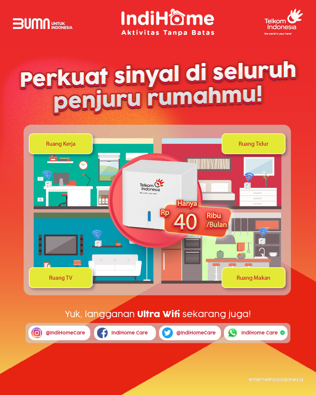 IndiHome Jabotabek on Twitter: "Kamu cukup membayar Rp 40.000/bulan, kamu akan lebih nyaman dan ...