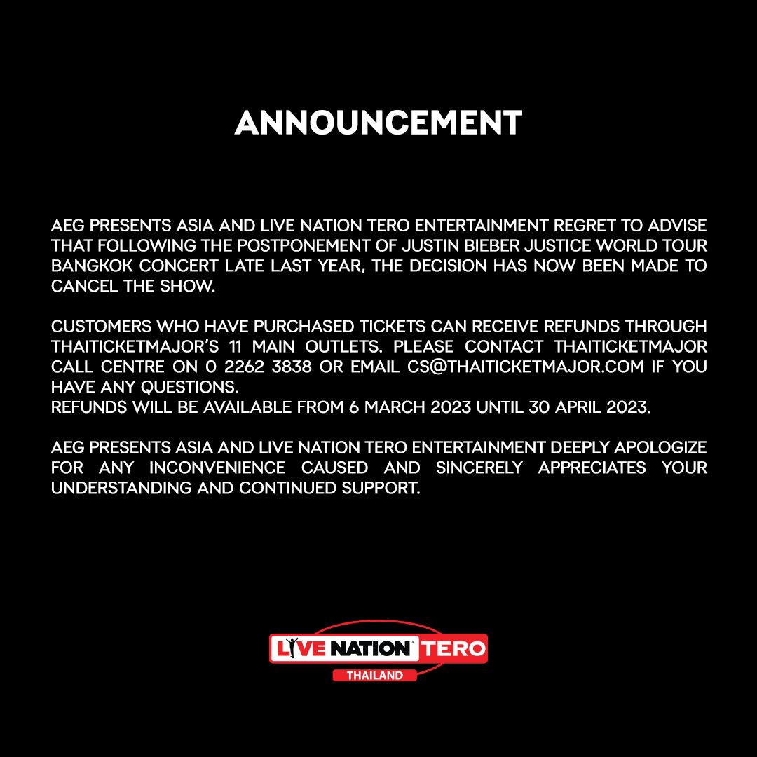 Thaiticketmajor on Twitter: "RT @livenationth: (1/5) AEG Presents Asia และ Live Nation Tero ...