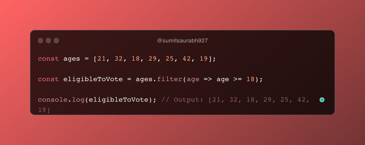 Javascript Explained Filter Method In Arrays المسلسل من Sumit Javascript React