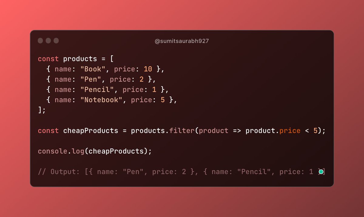 Javascript Explained Filter Method In Arrays المسلسل من Sumit Javascript React