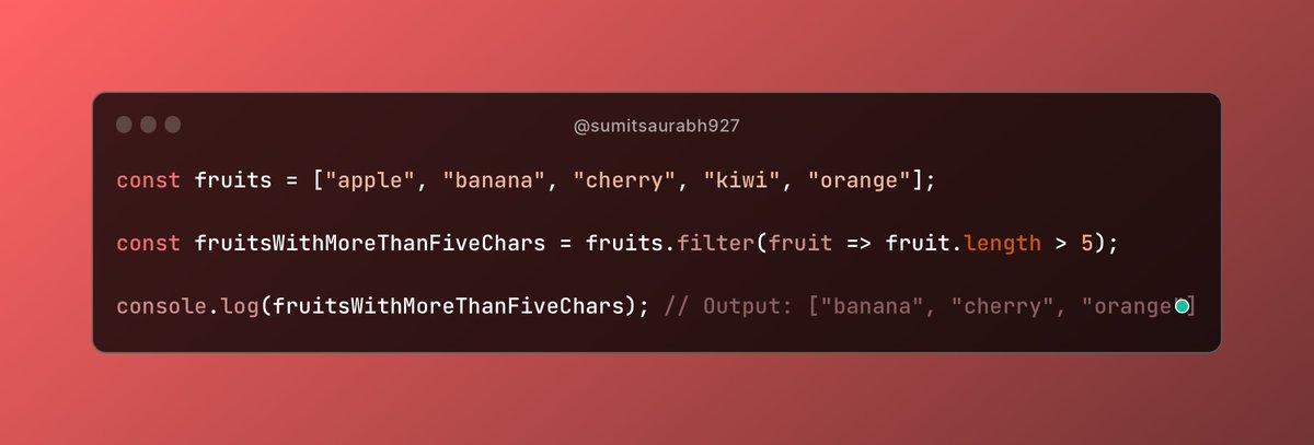 Javascript Explained Filter Method In Arrays Thread From Sumit Javascript React