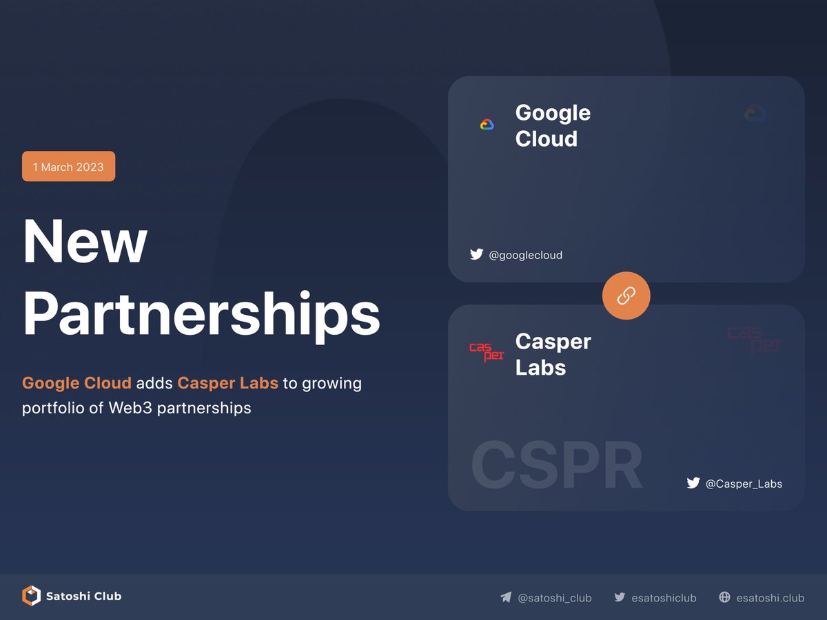 Satoshi Club on Twitter: "🔥 @googlecloud adds @Casper_Labs to growing portfolio of Web3 ...