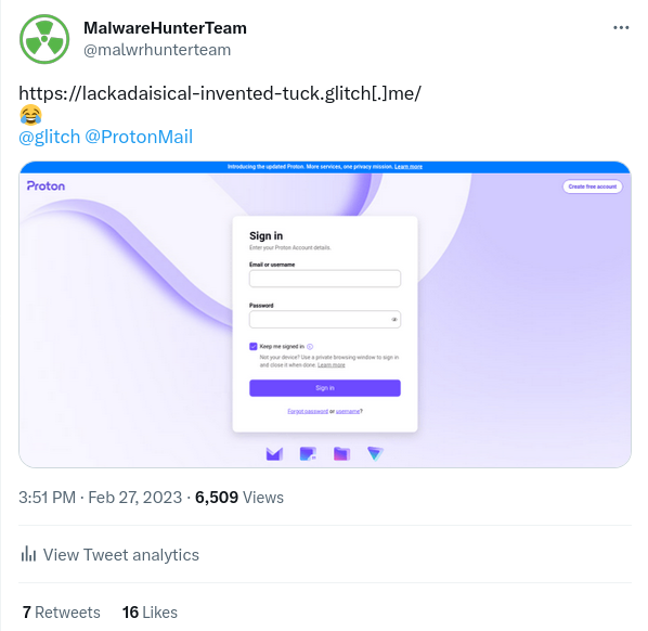 MalwareHunterTeam on Twitter: "And by the time he tweeted the copy, the page was already taken ...