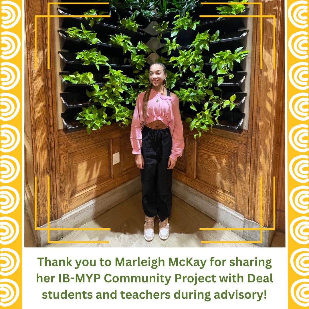 Alice Deal MS on Twitter: "Thank you to Marleigh McKay for sharing her IB-MYP Community Project ...