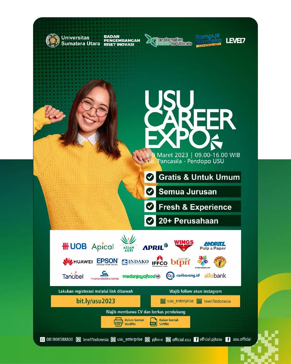 USU on Twitter: "Info penting bagi #SobatUSU yang lagi nyari loker! tanggal 8 - 9 Maret 2023 ...