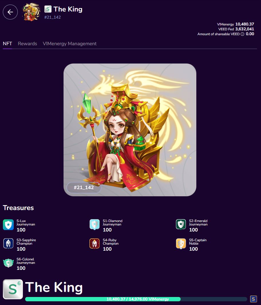 VIMworld on Twitter: "👑All hail The King #21_142! This loyal owner staked 3.6 Million $VEED ($9K ...