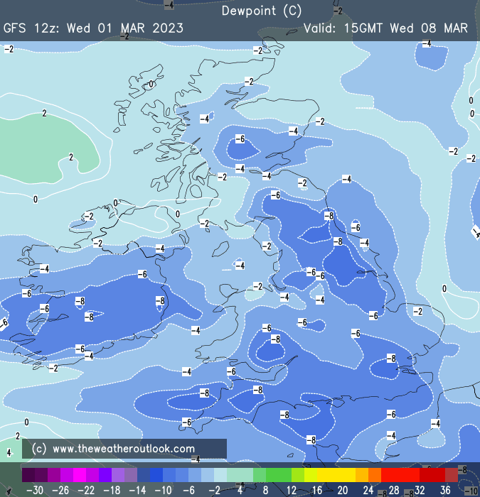 TheWeatherOutlook on Twitter: "GFS showing 2m temperatures between 4C and 7C in southern and ...