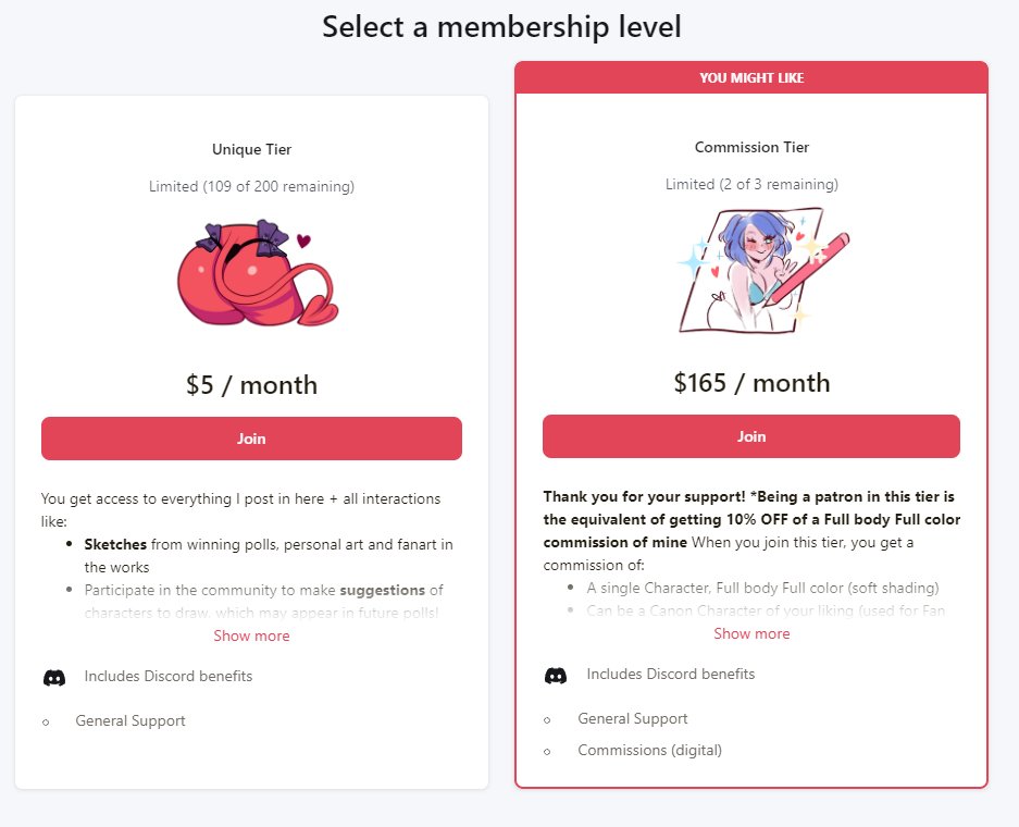 💗Pink demon💗 on Twitter: "I have 2 slots for the Commission Tier on my p*treon! you get 10% OFF ...