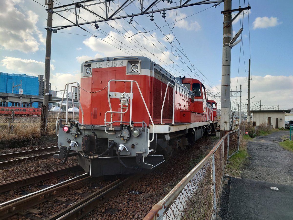 ちはや on Twitter: "2023/3/2(木) 試9521レ「DLやまぐち号(重連)試運転」出区入換及び連結作業 DE10 1514+DE10 1076+35系4000番台5B 新 ...
