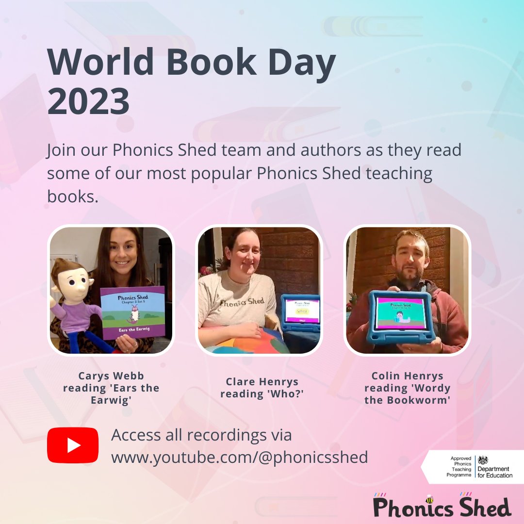 Phonics Shed on Twitter: "📚🥰 Happy World Book Day! 📖😍 We are treating you to three fantastic ...