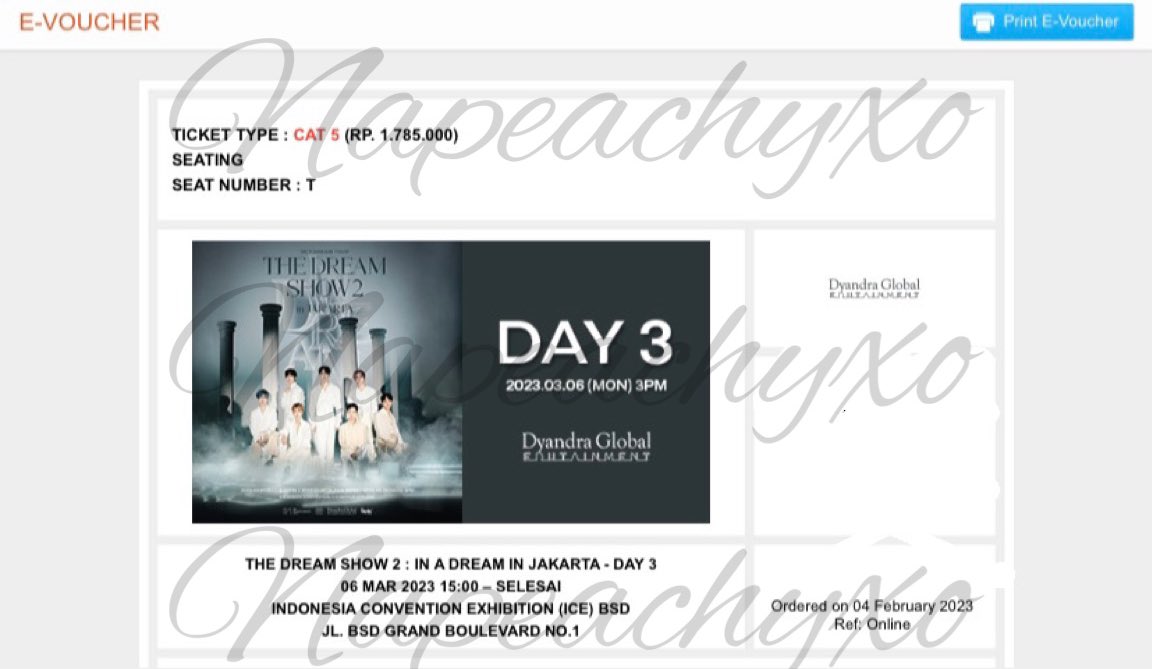 Pls mention after dm me on Twitter: "WTS TIKET TDS 2 JAKARTA Cat 5 Day 3 Sn T** (View center ...