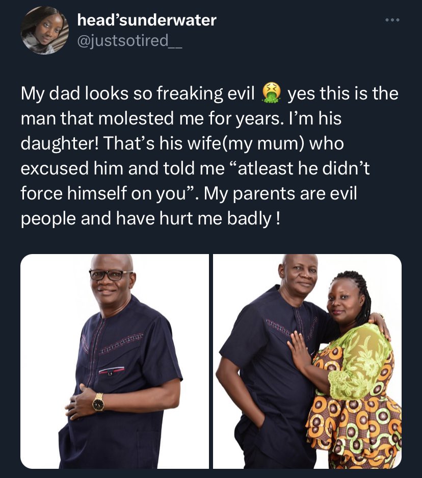 Instablog9ja on Twitter: "Lady calls out her dad for se*ual moIestation https://t.co/5cFcI4UMaY ...