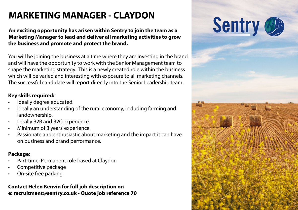 Sentry Ltd on Twitter: "We're Hiring! We have a fantastic opportunity for a Marketing Manager ...