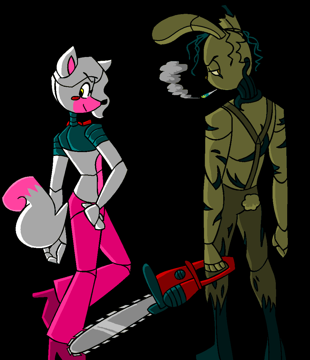 qt on Twitter: "omg its springtrap and mangle from the hit fnaf au series springtrap & mangle"