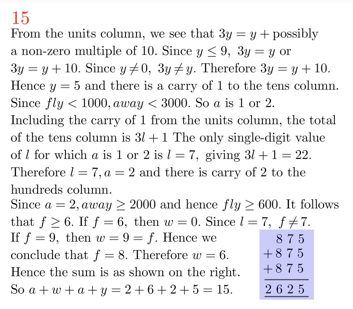 UK Mathematics Trust on Twitter: "Solution:"