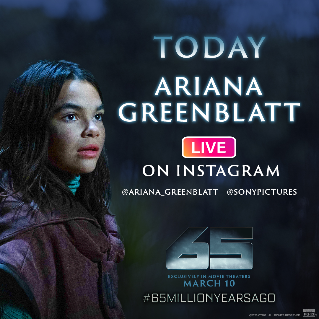 Sony Pictures on Twitter: "#65movie’s own @ArianaG is taking the gram back #65MillionYearsAgo ...
