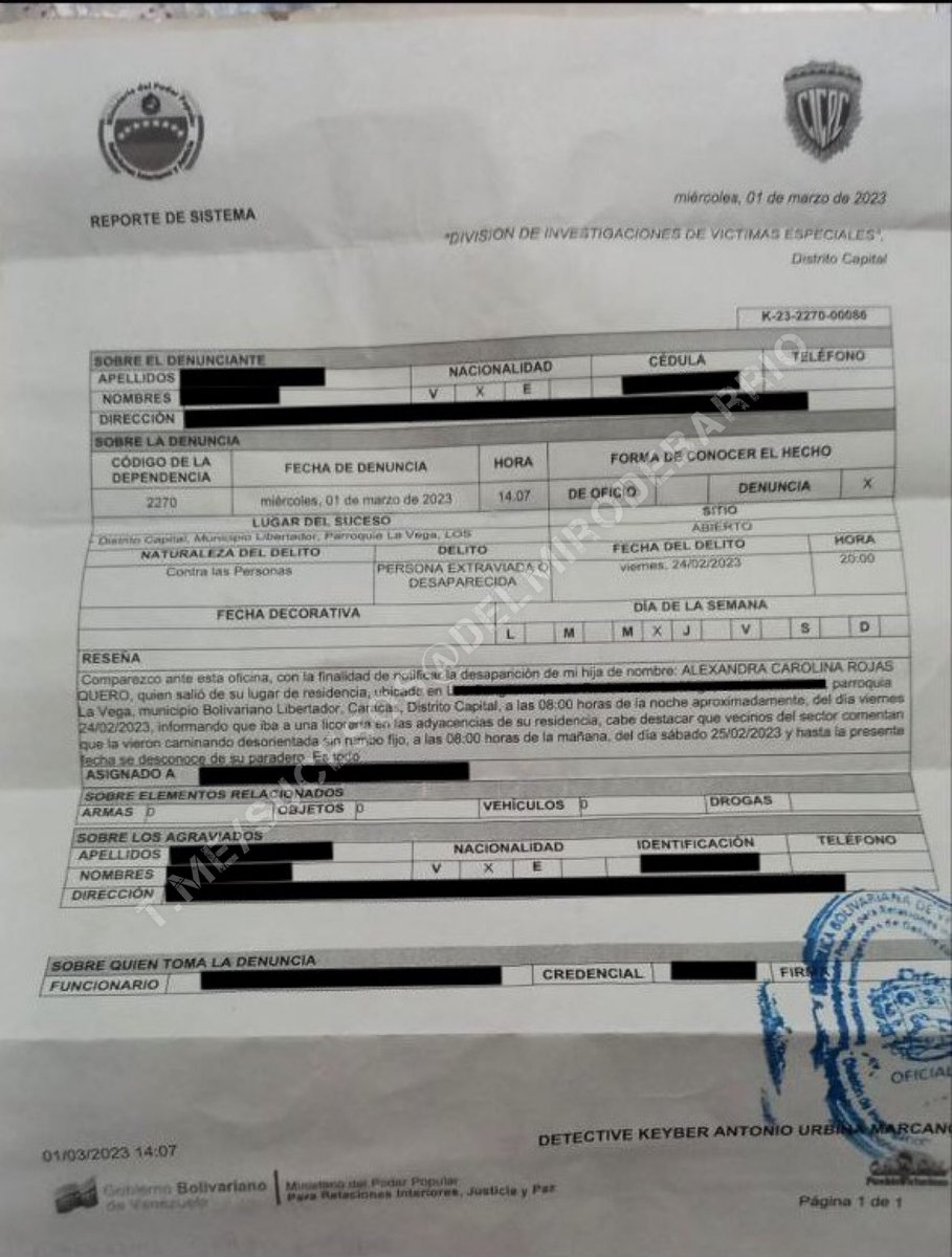 ServicioPúblico | Alexandra Carolina Rojas Quero se encuentra ...