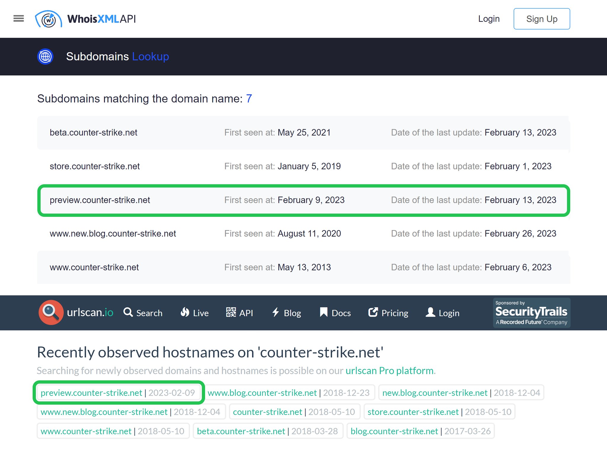 Aquarius on Twitter: "On Feb 9th some crawling services noticed a new subdomain for CS:GO's ...