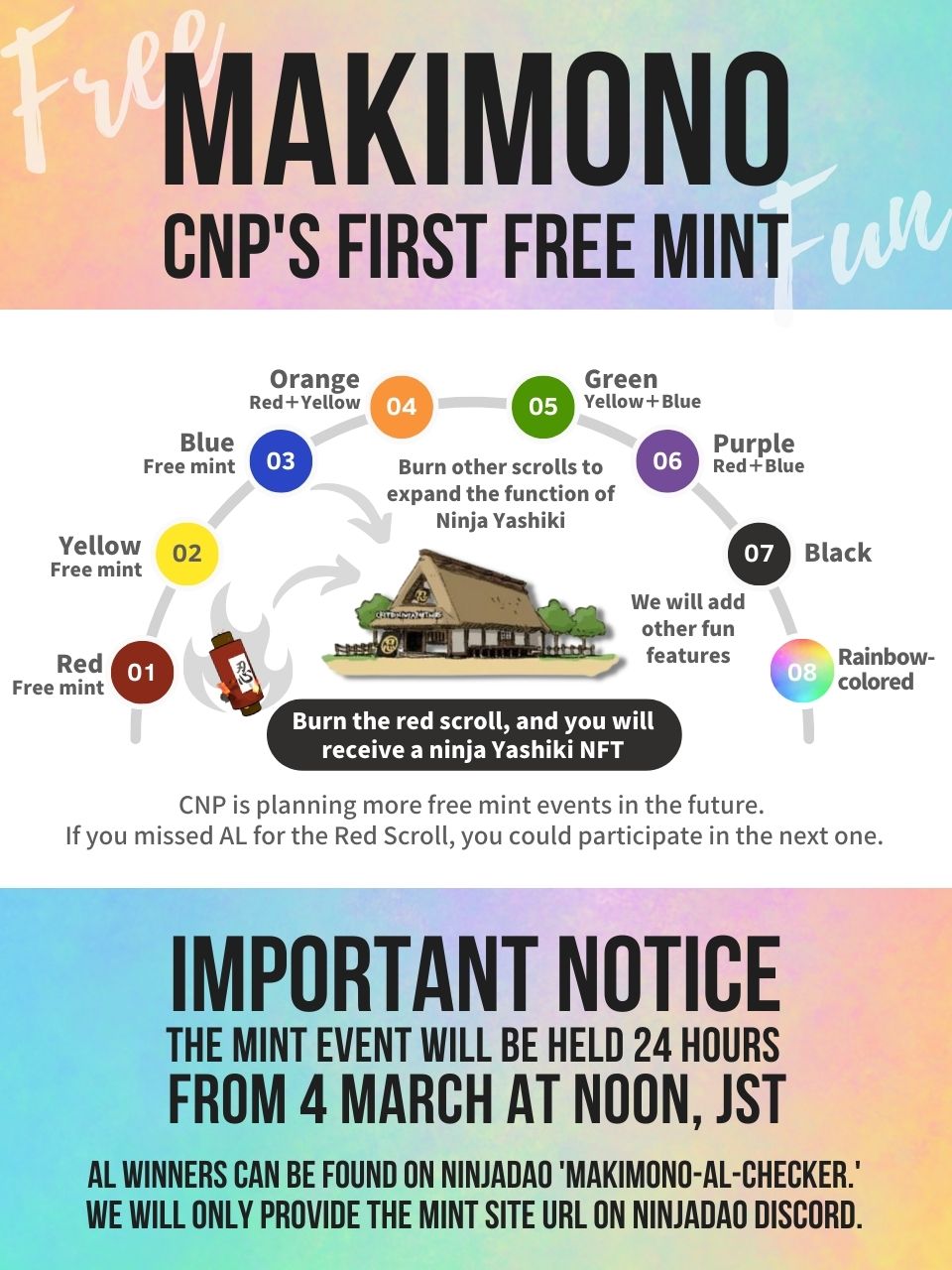 【Official】CNP en | CryptoNinja Partners on Twitter: " Red Makimono free mint event Starts at ...