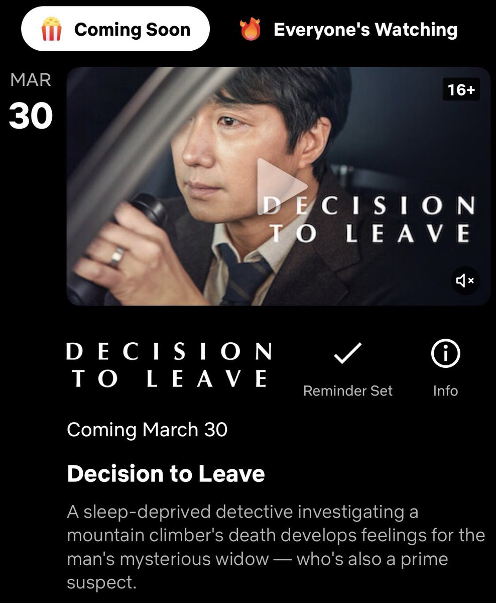โกคยองพโยไทยแลนด์ on Twitter: "ภาพยนตร์ #DecisionToLeave กำหนดเข้าฉายทาง Netflix 30 มีนาคม 2023 ...