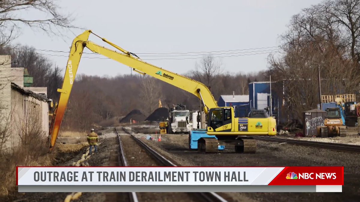 A month after the toxic train derailment in Ohio, residents expressed their ongoing frustrations ...