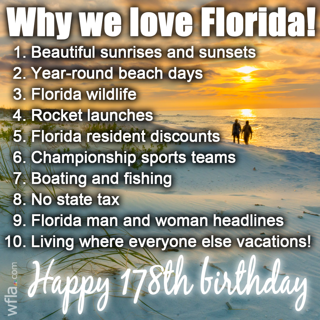 HAPPY BIRTHDAY, FLORIDA! 🥳🍊 The Sunshine State became the 27th in the U ...