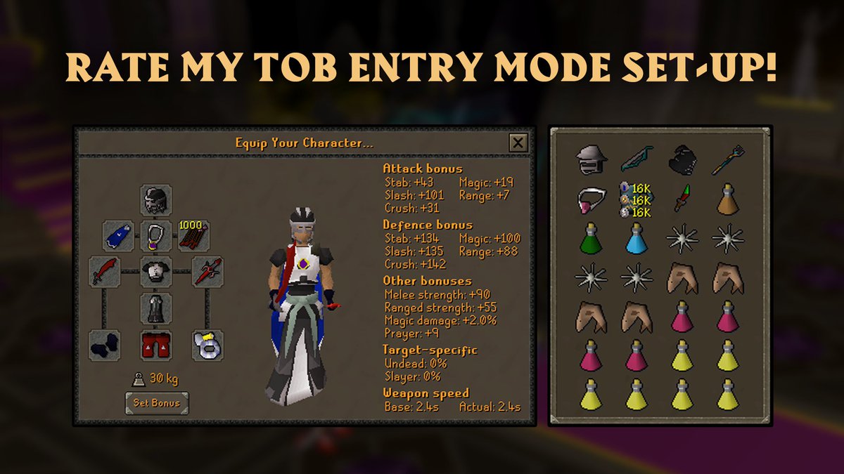 Old School RuneScape on Twitter: "📺 Five brave J-Mods are making preparations for a TOB Entry ...