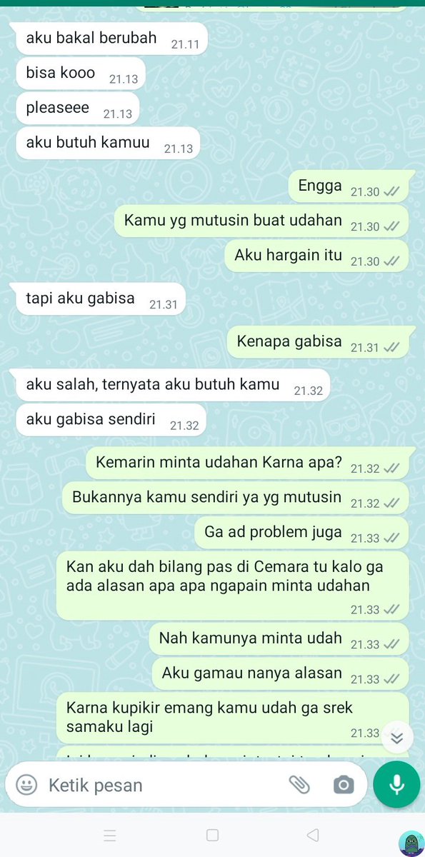 Tanyarl 💚 on Twitter: "💚 aku harus gimana ini, ceweku kemarin minta udahan terus ku iyain, nah ...