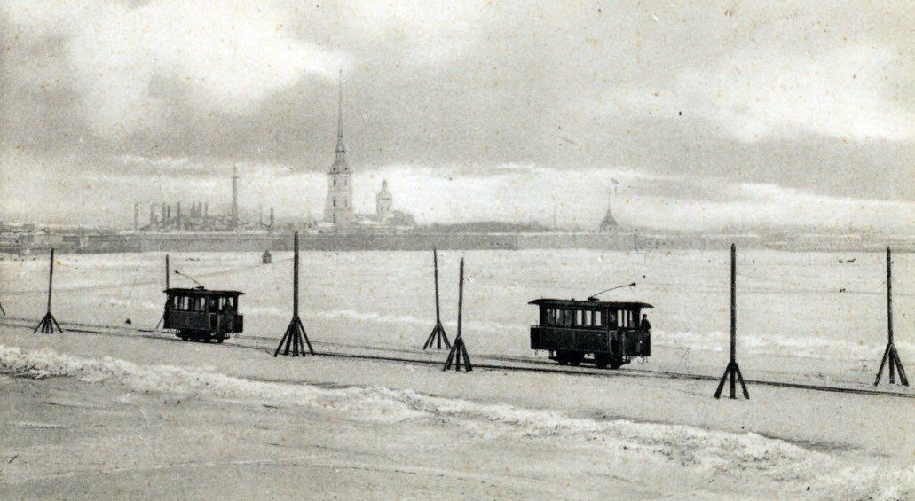 St. Petersburg Ice Tramway on the River Neva There can be few tramways ...