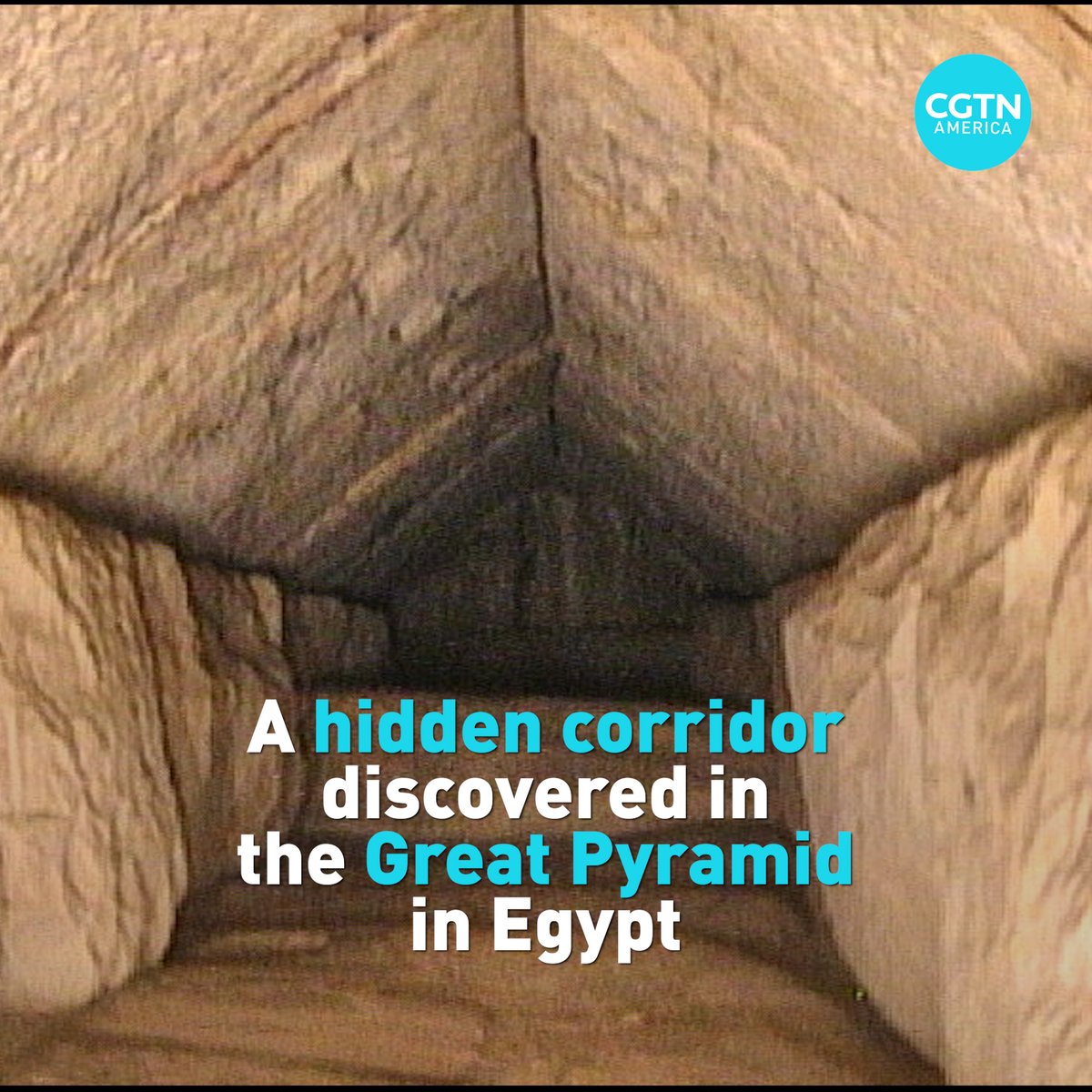 CGTN on Twitter: "A hidden corridor was discovered near the main entrance of the Great Pyramid ...