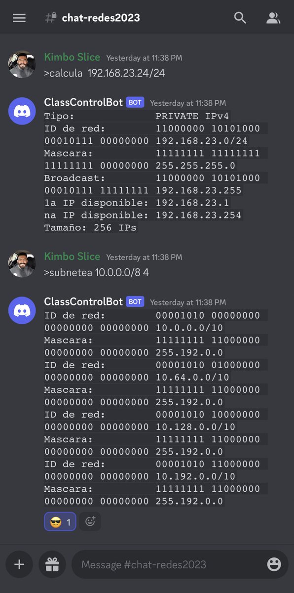 Ismael Jimenez S on Twitter: "Discord bot para calculo de redes y ...