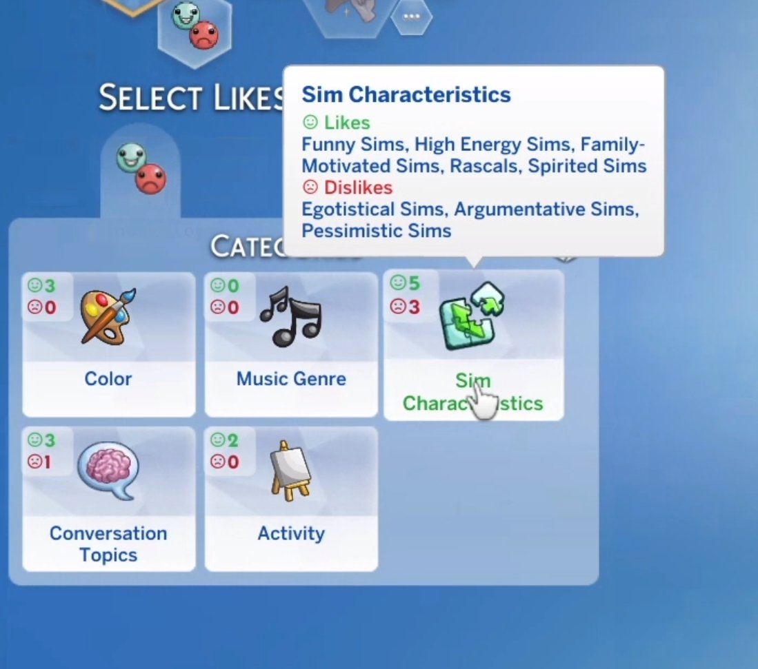 Mae 💐 on Twitter: "Sim characteristics will affect compatibility between Sims Compatability is ...
