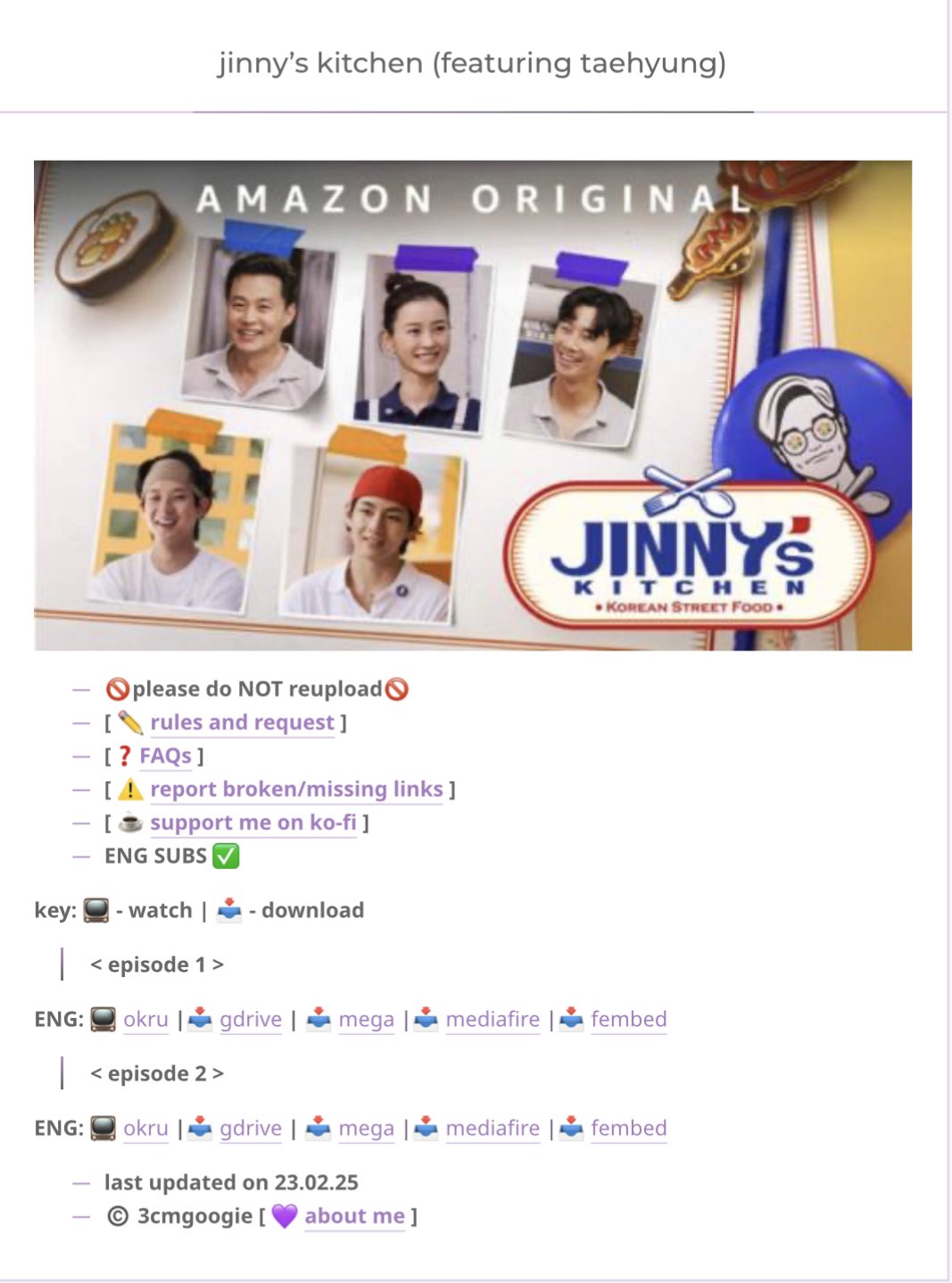 roundie googie on Twitter: "jinny’s kitchen episode 2 - watch & download links — eng subs https ...
