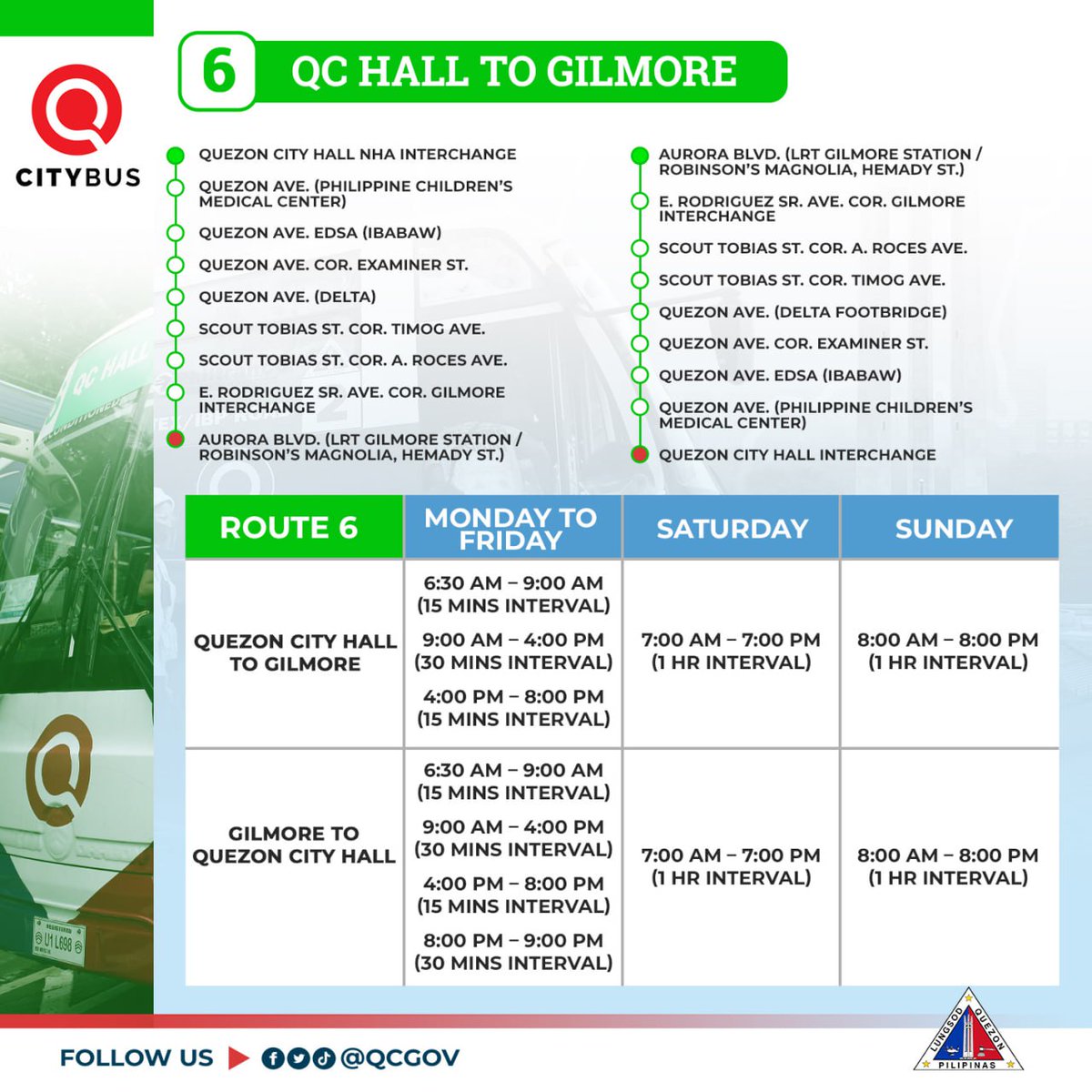 Quezon City Government on Twitter: "1 QC Hall to Cubao 2 QC Hall to Litex / IBP Road 3 Welcome ...