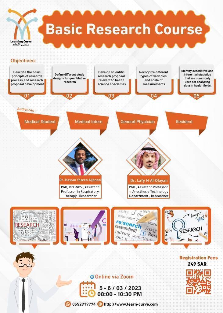 DoctorKSA Medical on Twitter: "REGISTER NOW! Basic Research Course 💡Online Meeting 🗓️5-6/3/2023 ...