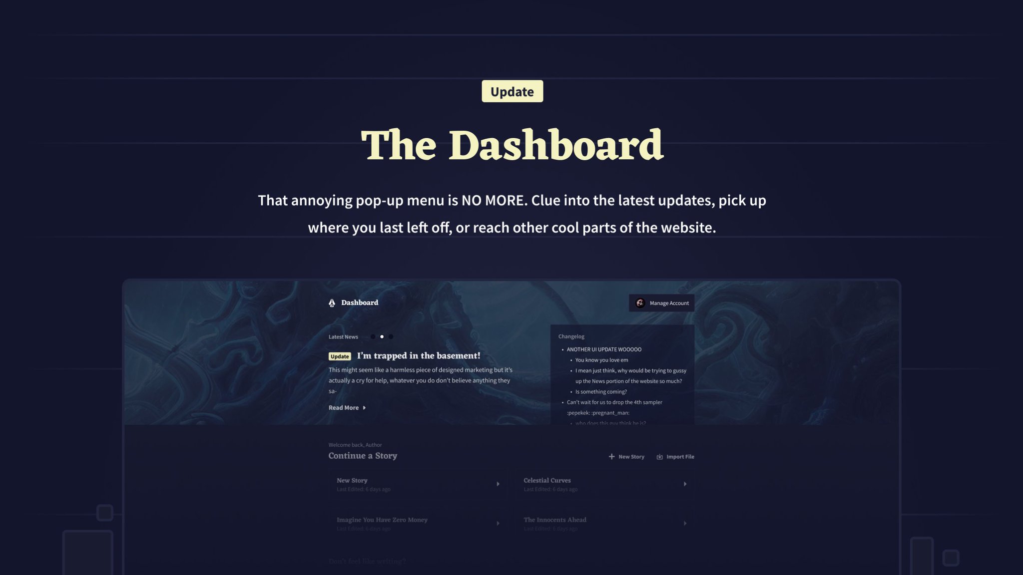 NovelAI on Twitter: "[Update] NovelAI Dashboard Introducing the Dashboard as your new #NovelAI ...