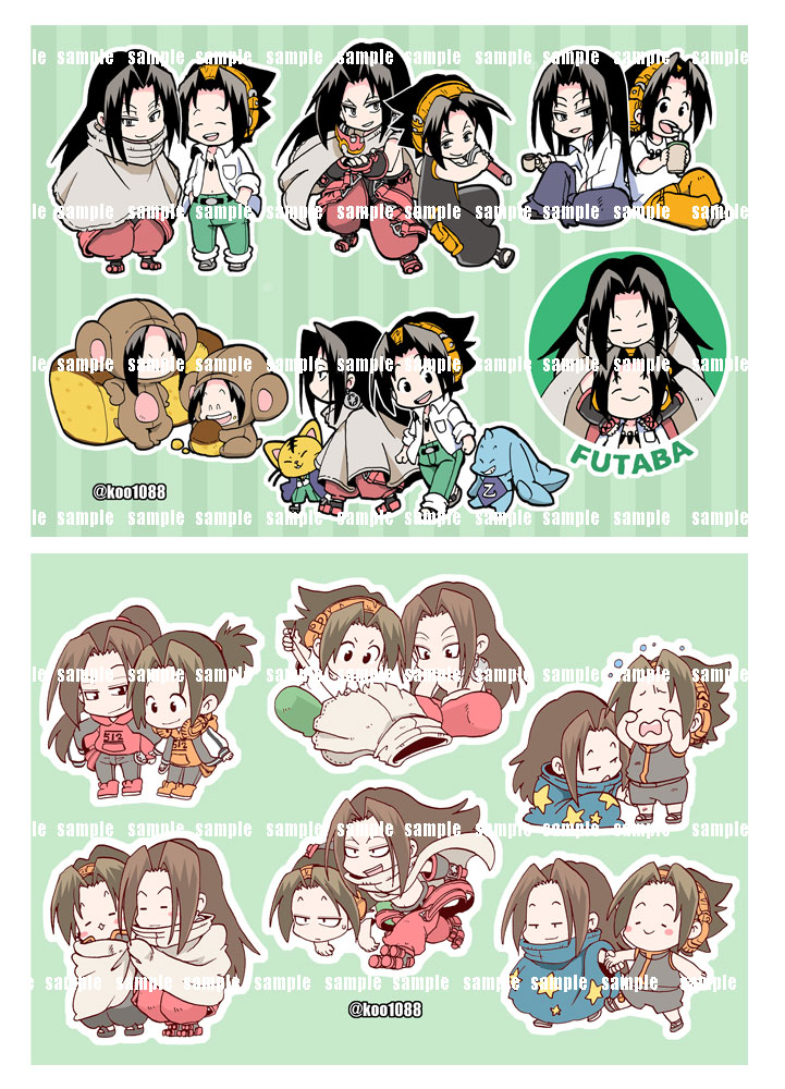 「mnkn再掲(ハオ葉・双葉) ①ハオ ②③お茶の前に基地に着替えに寄った二人 ④原作の葉の襟の開け方が気になる兄 」こおの漫画