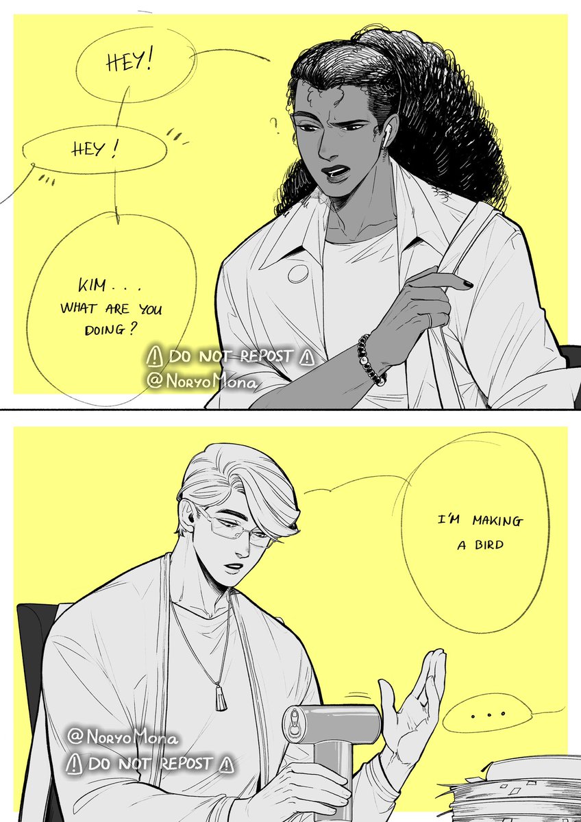 MONA NORYO ☽ on Twitter: "-KP- 🦜🥫? He’s learning 😌 - Kim & Monique (male ver)"