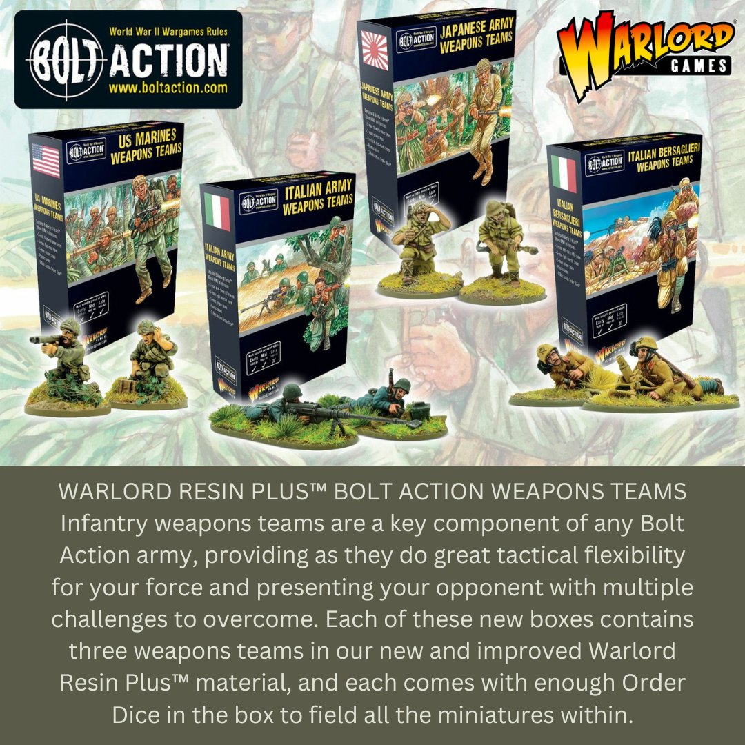 Warlord Games on Twitter: "WARLORD RESIN PLUS™ BOLT ACTION WEAPONS TEAMS Check out our fantastic ...