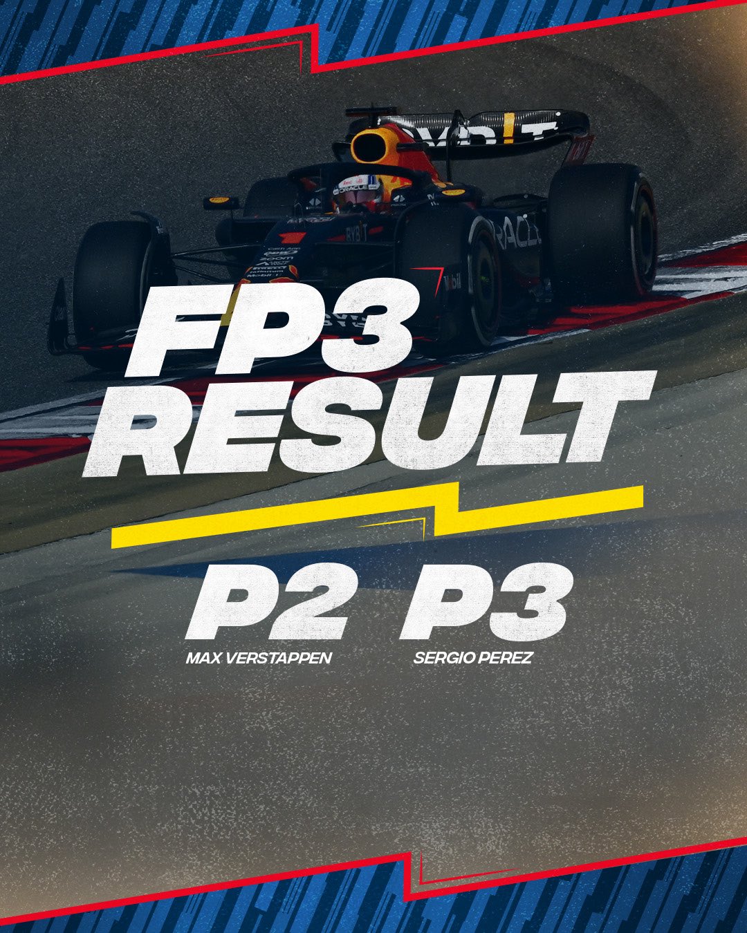 Oracle Red Bull Racing on Twitter: "#FP3 is Max ⏱️ 1:32.345 Checo ⏱️ 1:32.446 NEXT UP ⏭️ # ...